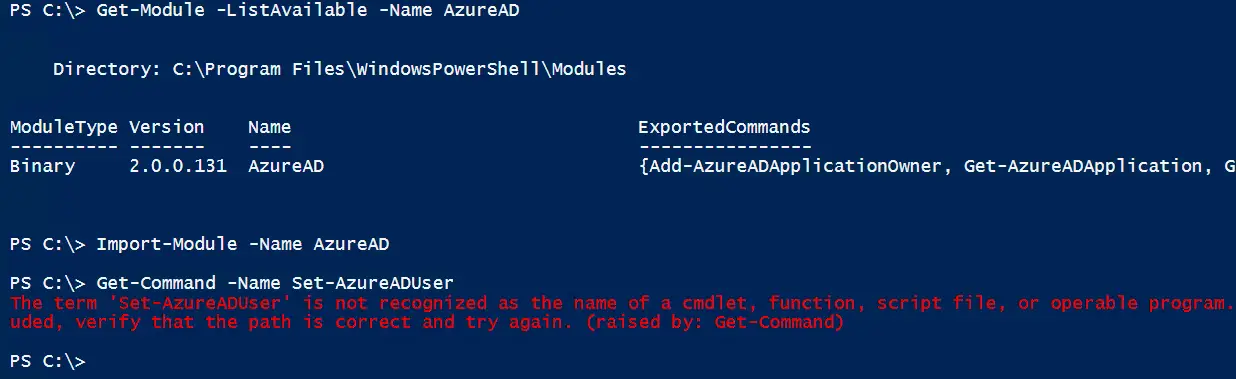 The Term Is Not Recognized As The Name Of A Cmdlet Function Script File Or Operable Program